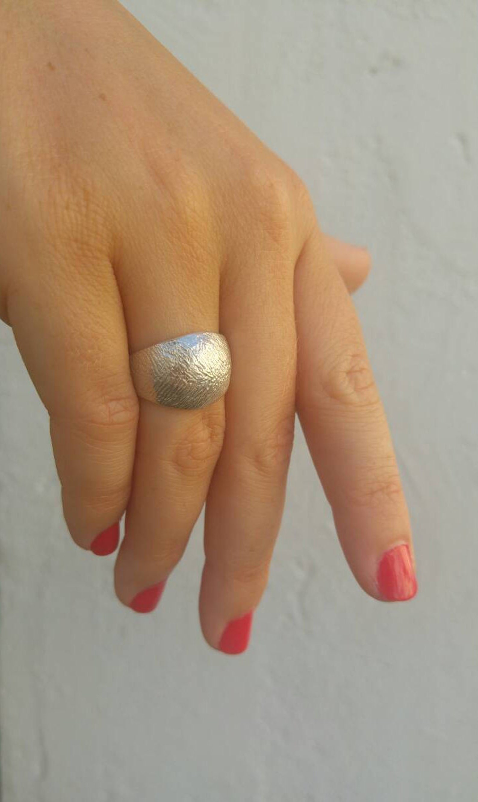 Sterling Silver Dome Rings Half Dome Ring Ladies Silver Dome | Etsy