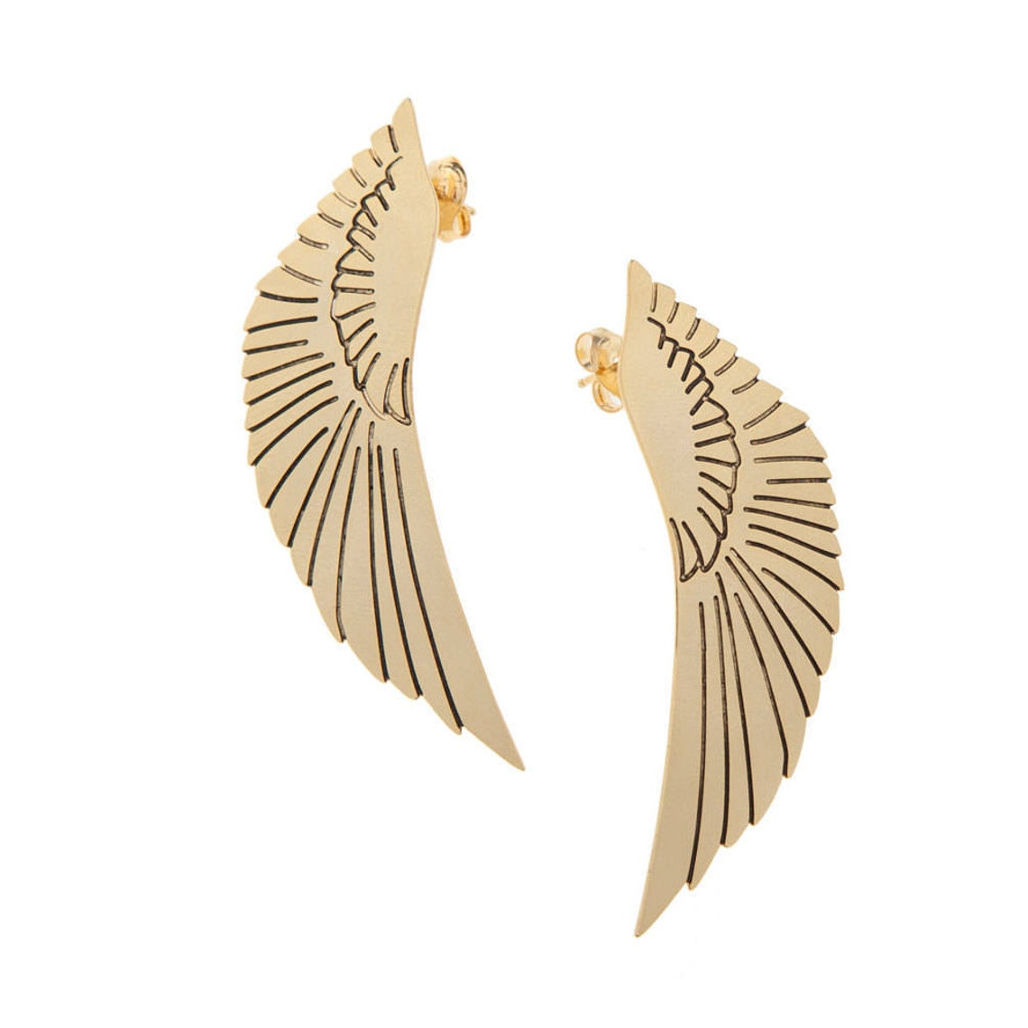 Angel Wing Earrings Bird Earrings Gold Boho Earrings Gold - Etsy