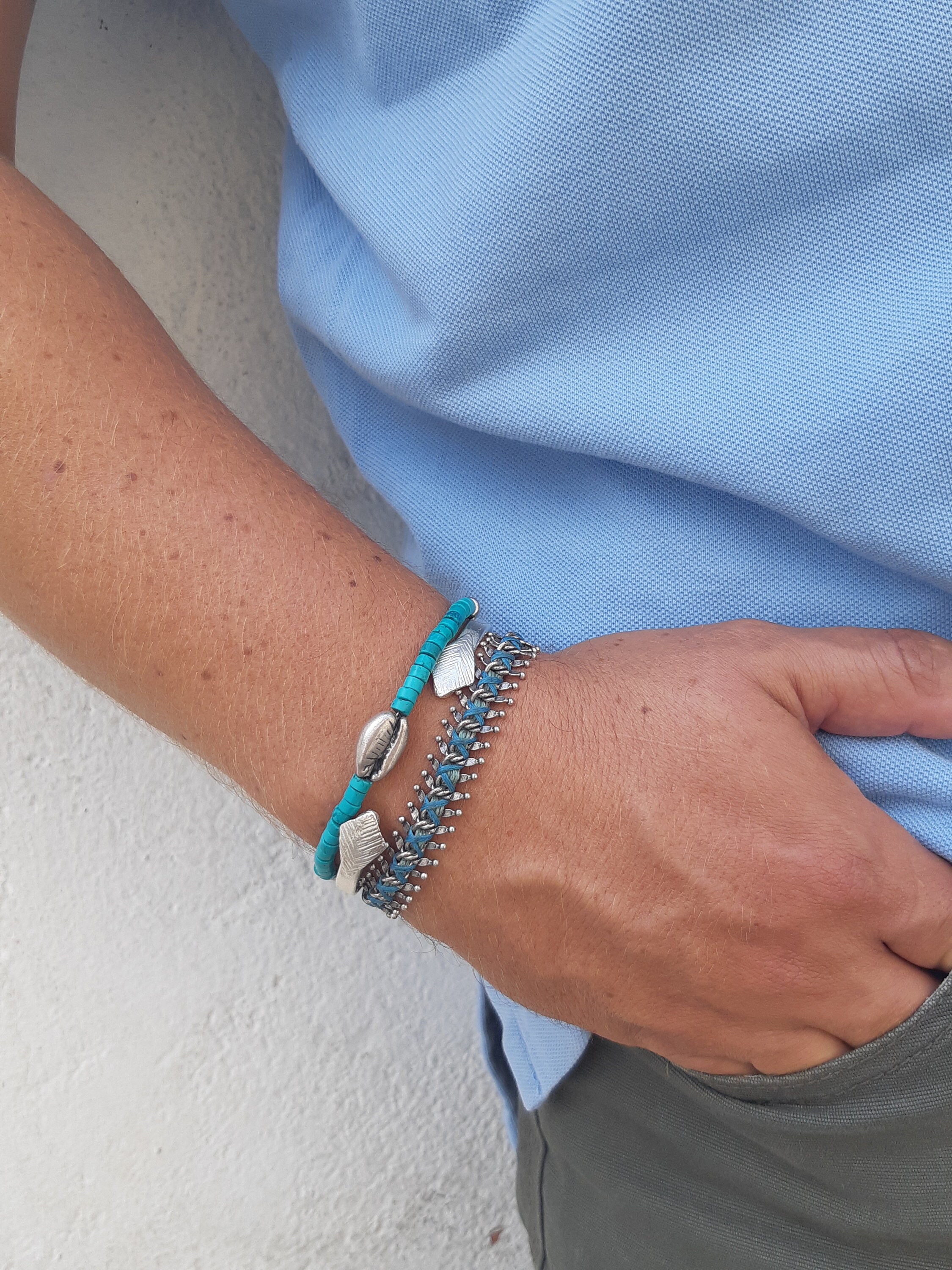 Mens Link Bracelet Silver Woven Bracelet Men Chain Link | Etsy