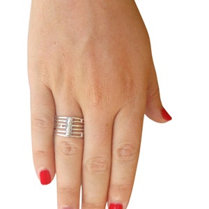 Multi Band Ring, Multiple Band Ring, Layered Ring, Unique Silver ...