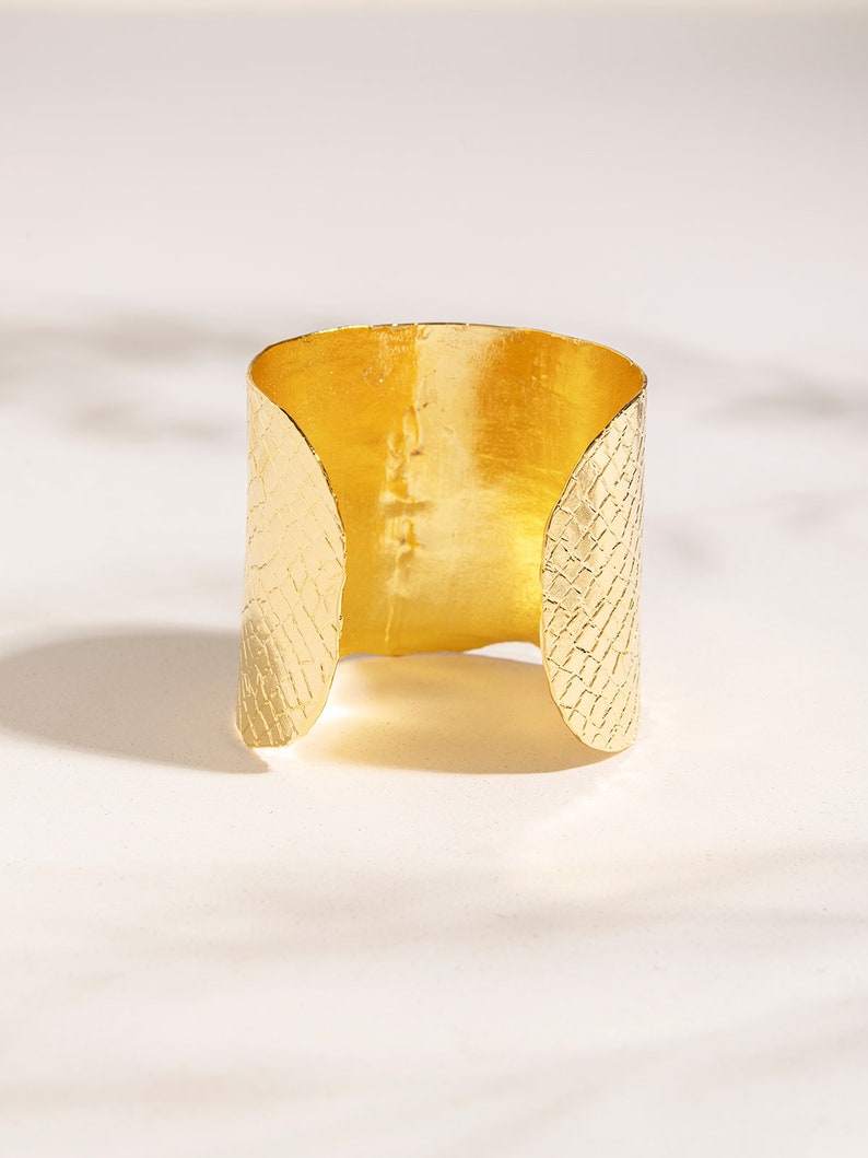 Gold Snake Bracelet Python Cuff Snake Skin Bracelet Wide - Etsy