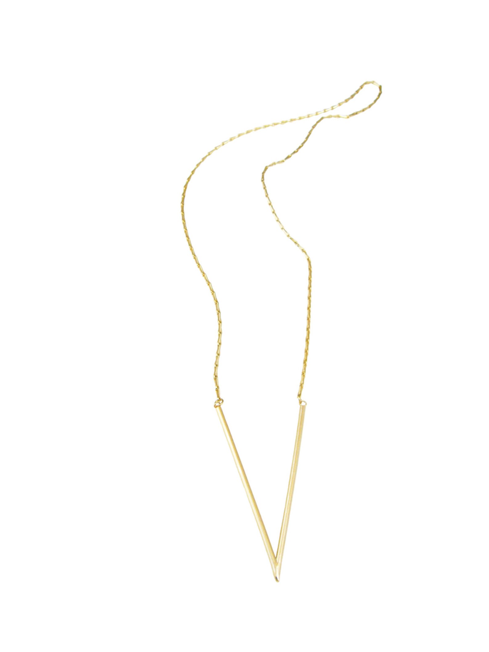 Long V Shaped Necklace Gold V Necklace Geometric Necklace - Etsy