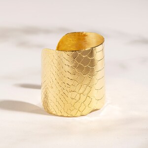 Gold Snake Bracelet, Python Cuff, Snake Skin Bracelet, Wide Gold Cuff ...