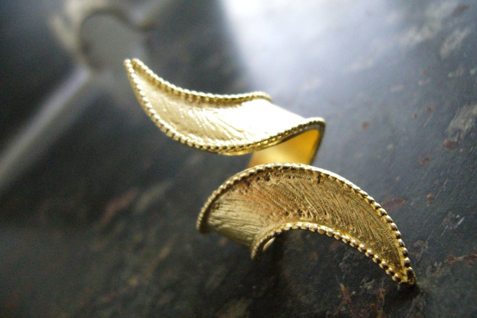 Gold Open Top Ring Open Ring Gold Statement Ring Gold | Etsy