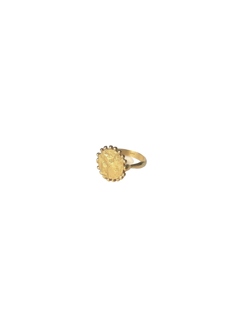 14k Gold Statement Ring, Solid Gold Round Ring, Solid Gold Jewelry ...