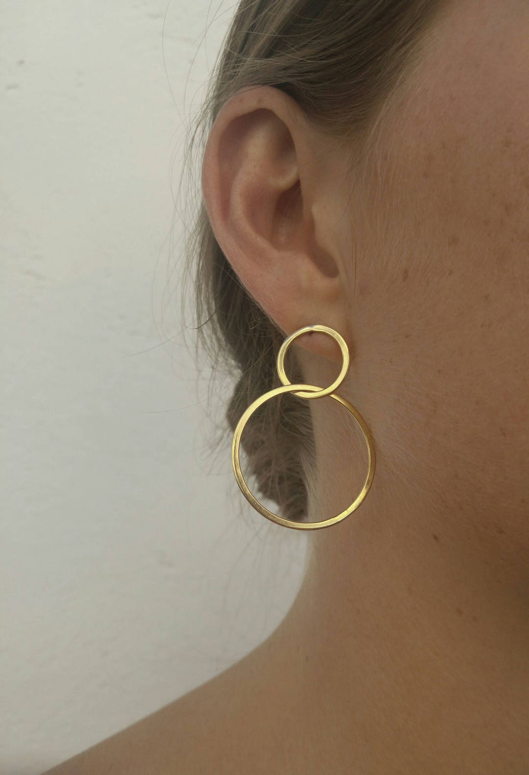 Circle Hoops, Christmas Gift for Mom, Big Hoops, Geometric Hoops ...