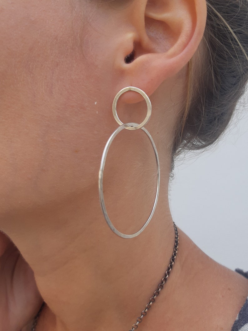 Circle Hoops Christmas Gift for Mom Big Hoops Geometric - Etsy UK