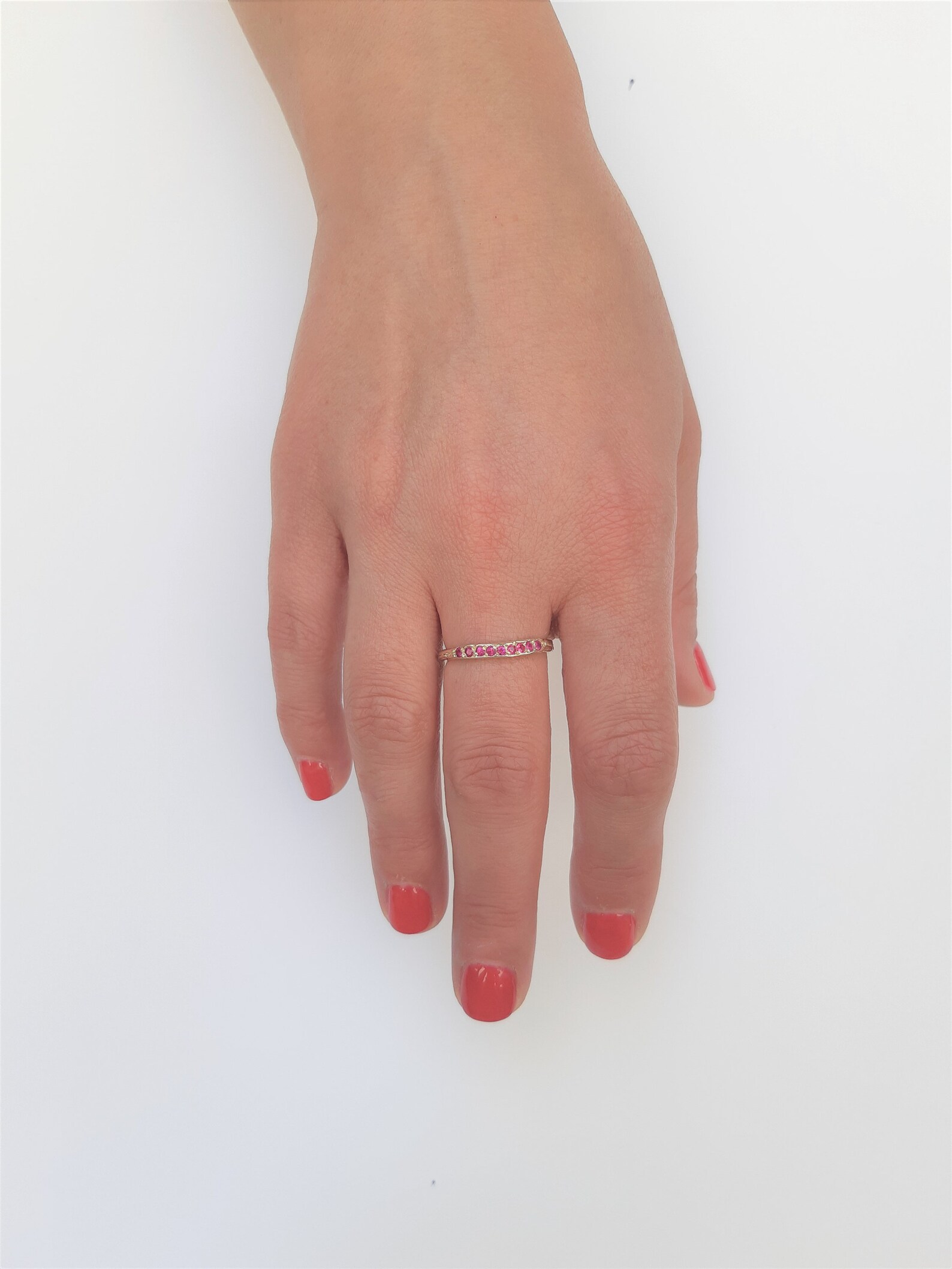 14k Gold Stacking Ring Solid Gold Gemstone Ring Real Gold | Etsy