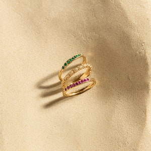 Stackable Flower Ring, 14k Gold Floral Band, 14k Gold Flower Band ...