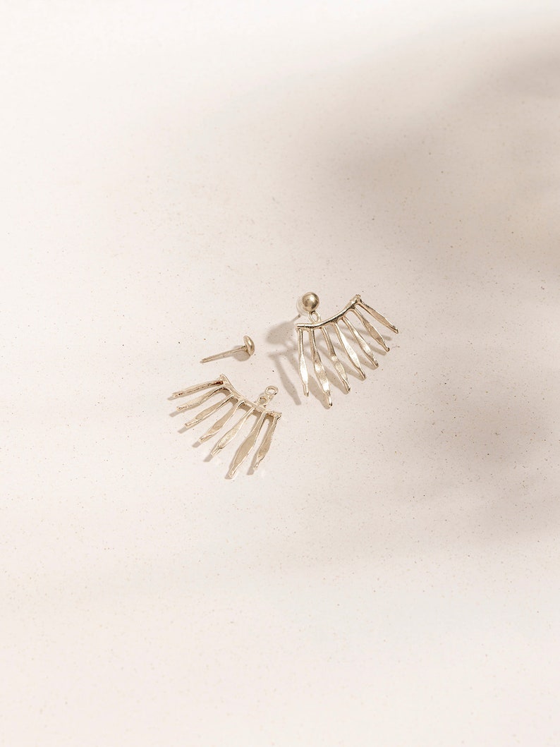 Ear Jacket Unique Statement Earrings Nature Jewelry Gold | Etsy