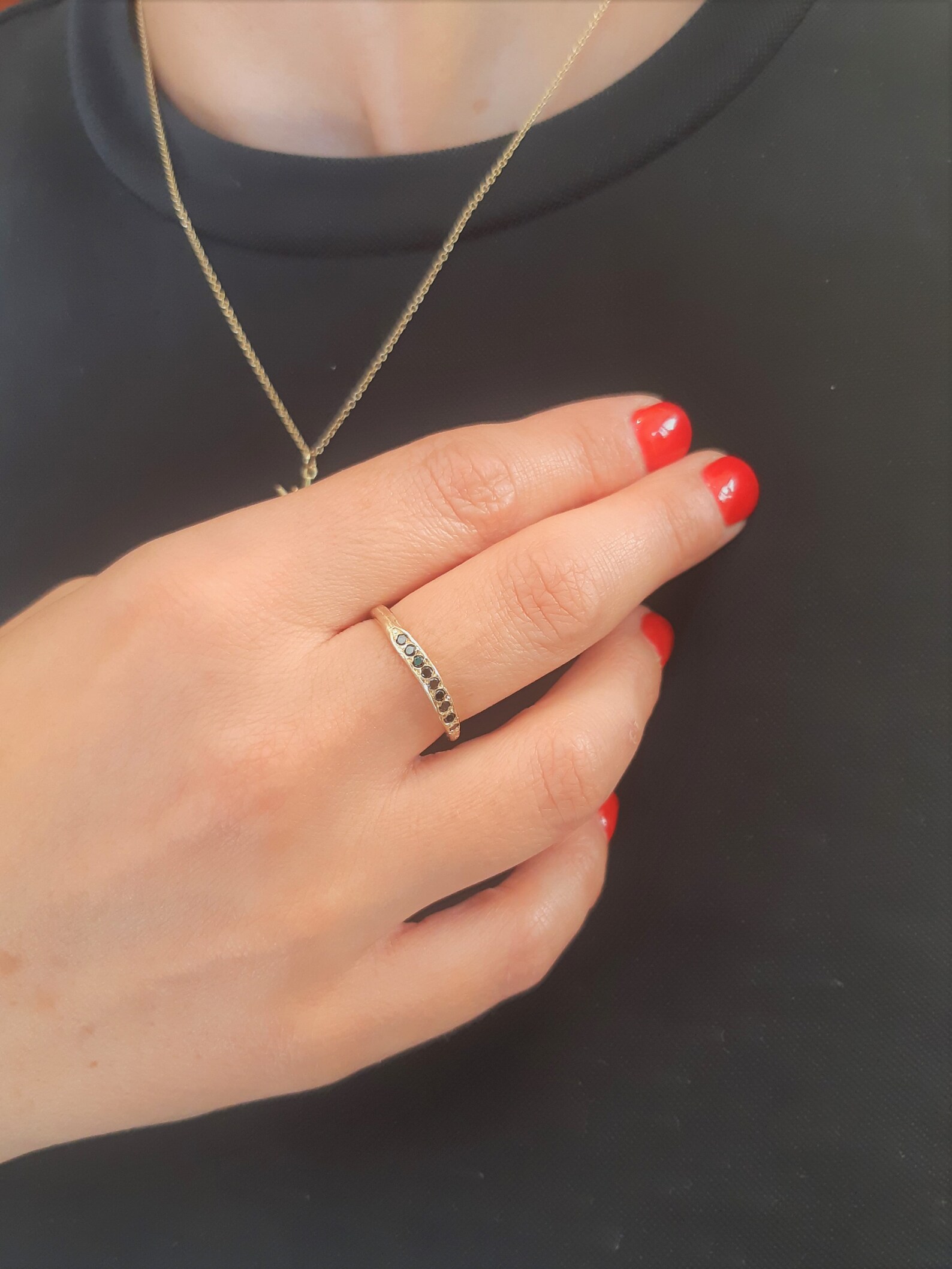 14k Gold Stacking Ring Solid Gold Gemstone Ring Real Gold | Etsy