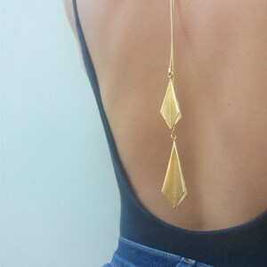 Back Jewelry for Wedding Dress, Body Jewelry, Wedding Necklace, Gold ...
