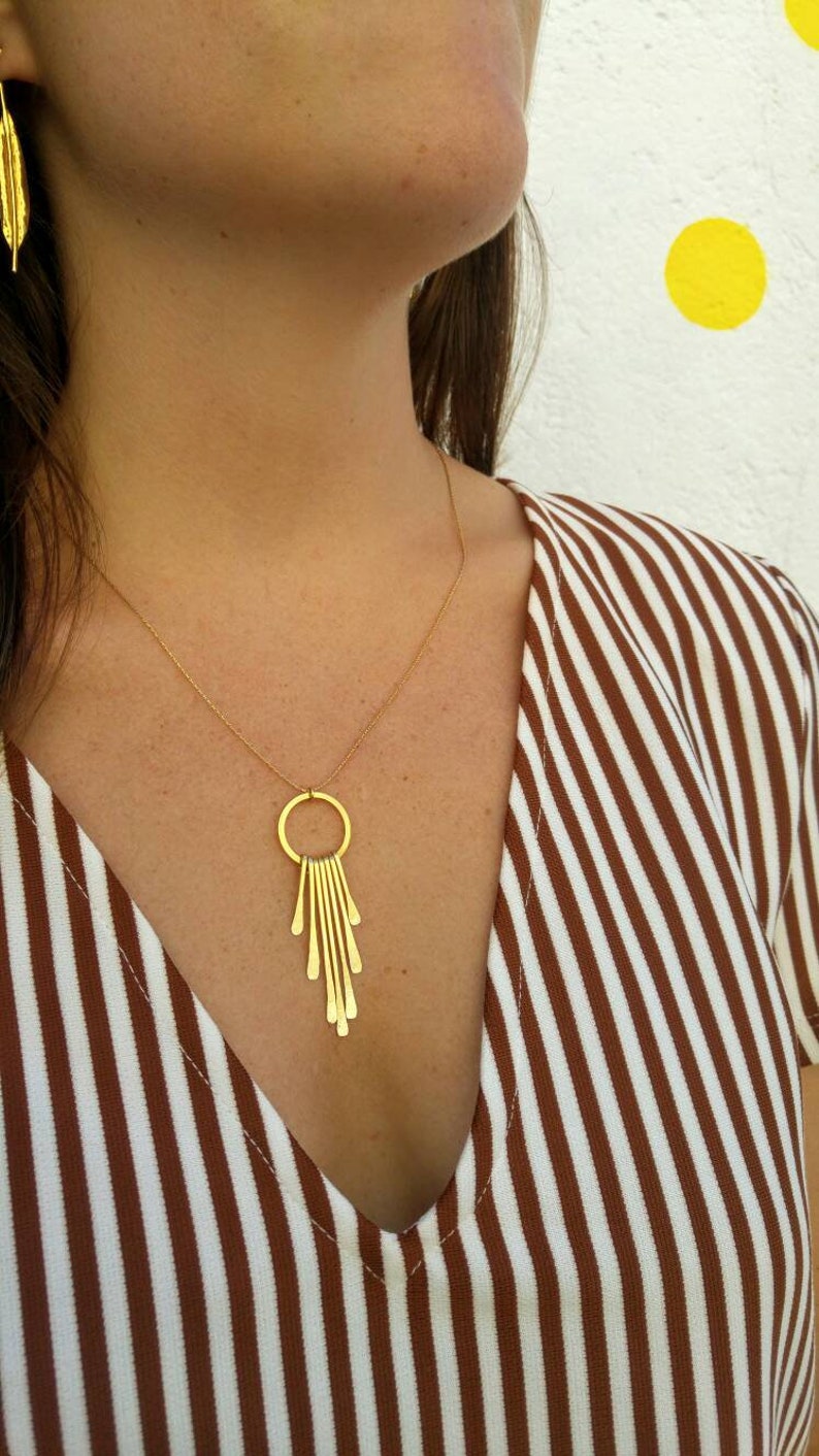 Silver Tassel Necklace Metal Tassel Necklace Pendant | Etsy