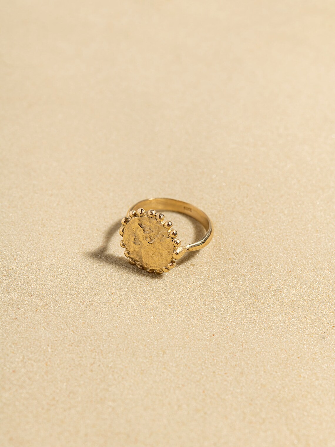 Round Signet Ring 14k Gold Signet Ring Top Ring Solid Gold - Etsy