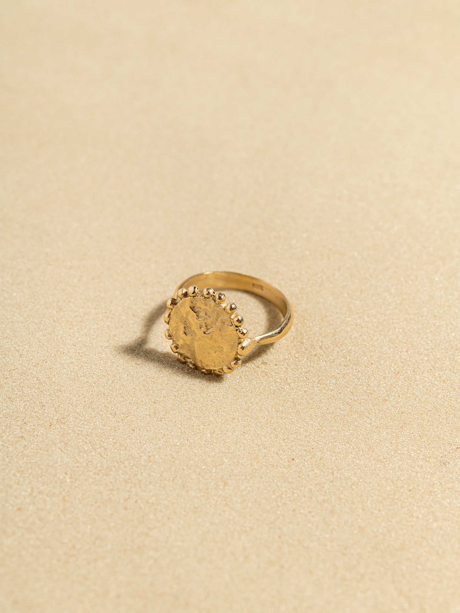 Round Signet Ring 14k Gold Signet Ring Top Ring Solid Gold - Etsy