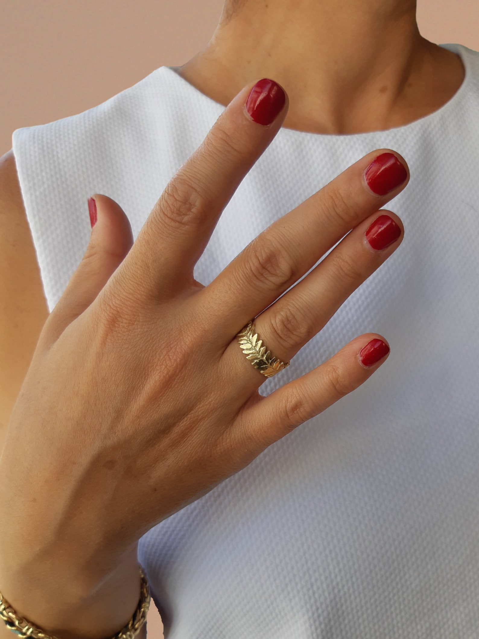 Solid Gold Leaf Ring, 14k Gold Leaf Ring, Wide Leaf Ring, Solid Gold ...