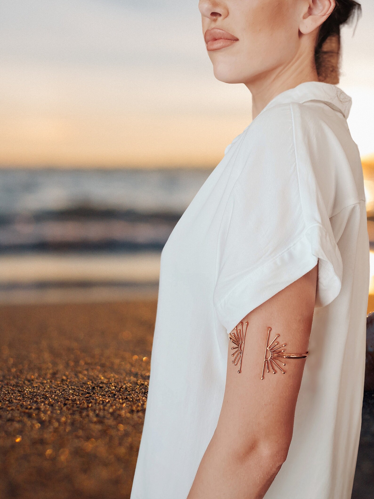 Upper Arm Bracelet Upper Arm Band Body Jewelry Sun Cuff - Etsy