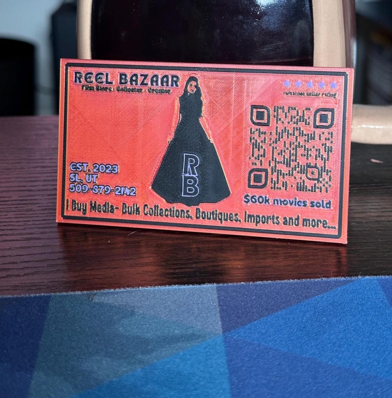 Custom 3d Printed Business Card (2mm Thick 4 Colors) Working QR Code - Etsy