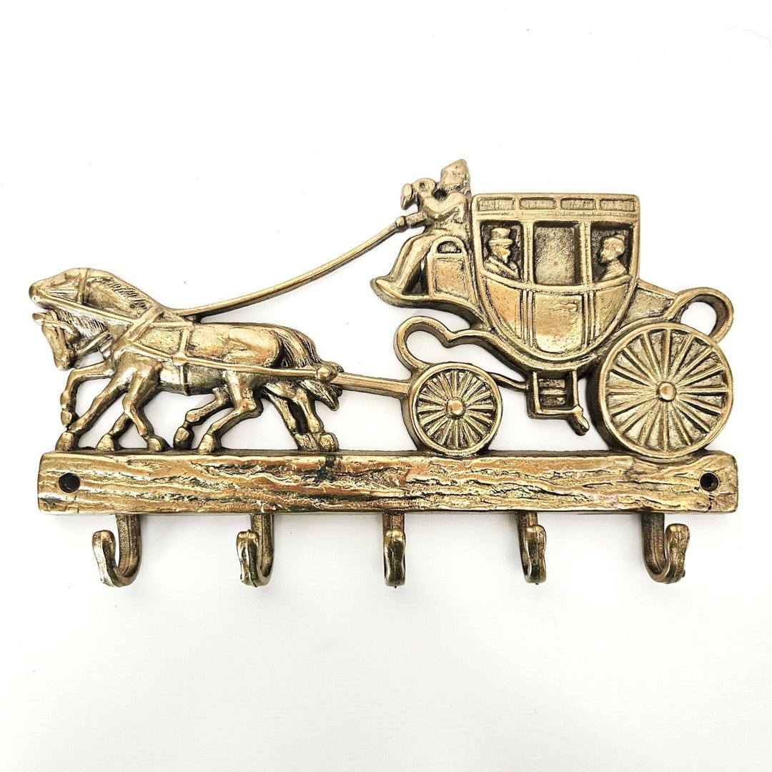 Vintage Brass Key Rack: Horse Carriage Design, Equestrian Decor - Etsy