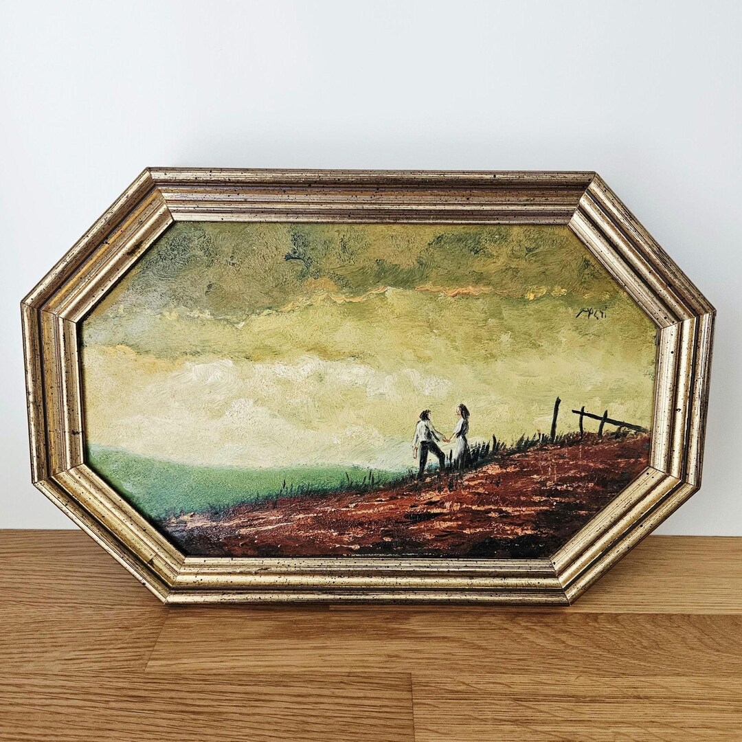 Vintage Pietro Negri Oil Painting | Vivere Insieme | 1981 Italian ...