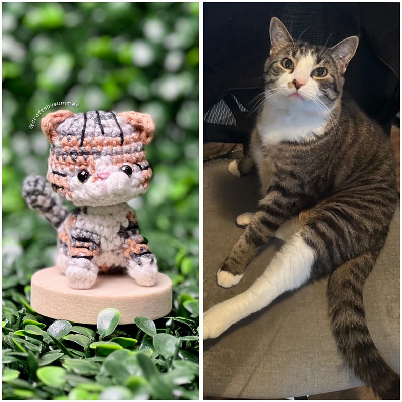 Personalized Crochet Cat, Amigurumi Custom Cat, Custom Pet From Photo, Crochet Look Alike Cat ...