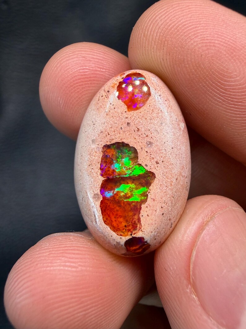 Mexican Fire Opal Cabochon – Natural Cantera Opal Gemstone for Jewelry ...