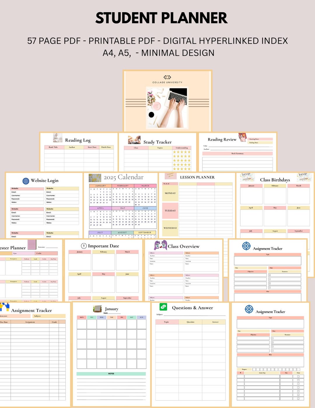 2025-2026 Student Planner: Weekly & Assignment Organizer (digital ...