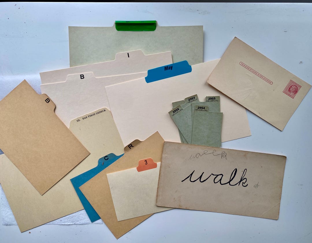 Vintage Index Card Divider Set Variety | Worn| Used| Journal Scrapbook ...