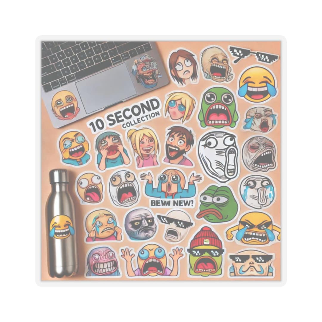 Fun Emoji Meme Stickers for Laptops, Water Bottles, and Notebooks ...