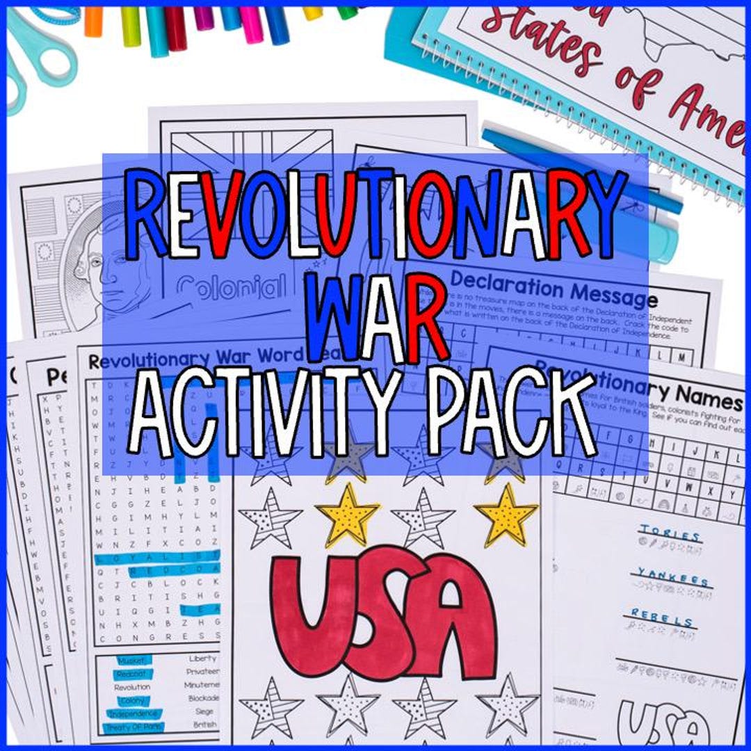 American Revolution Activity Pack | Revolutionary War Word Search ...