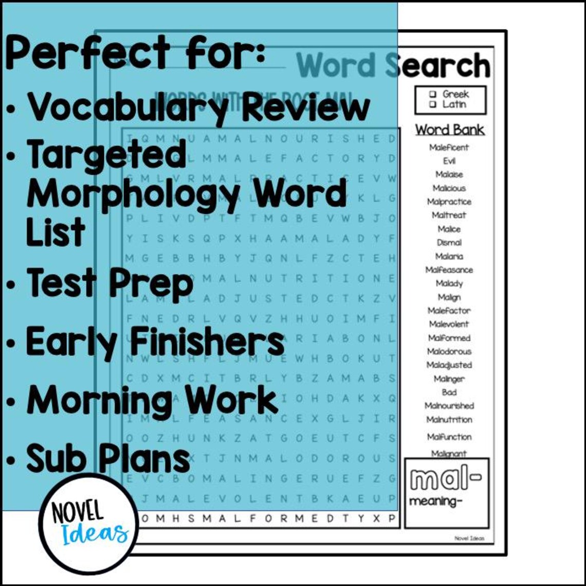 Greek & Latin Roots Stems Morphology Reading ELA Vocabulary 32 Word ...