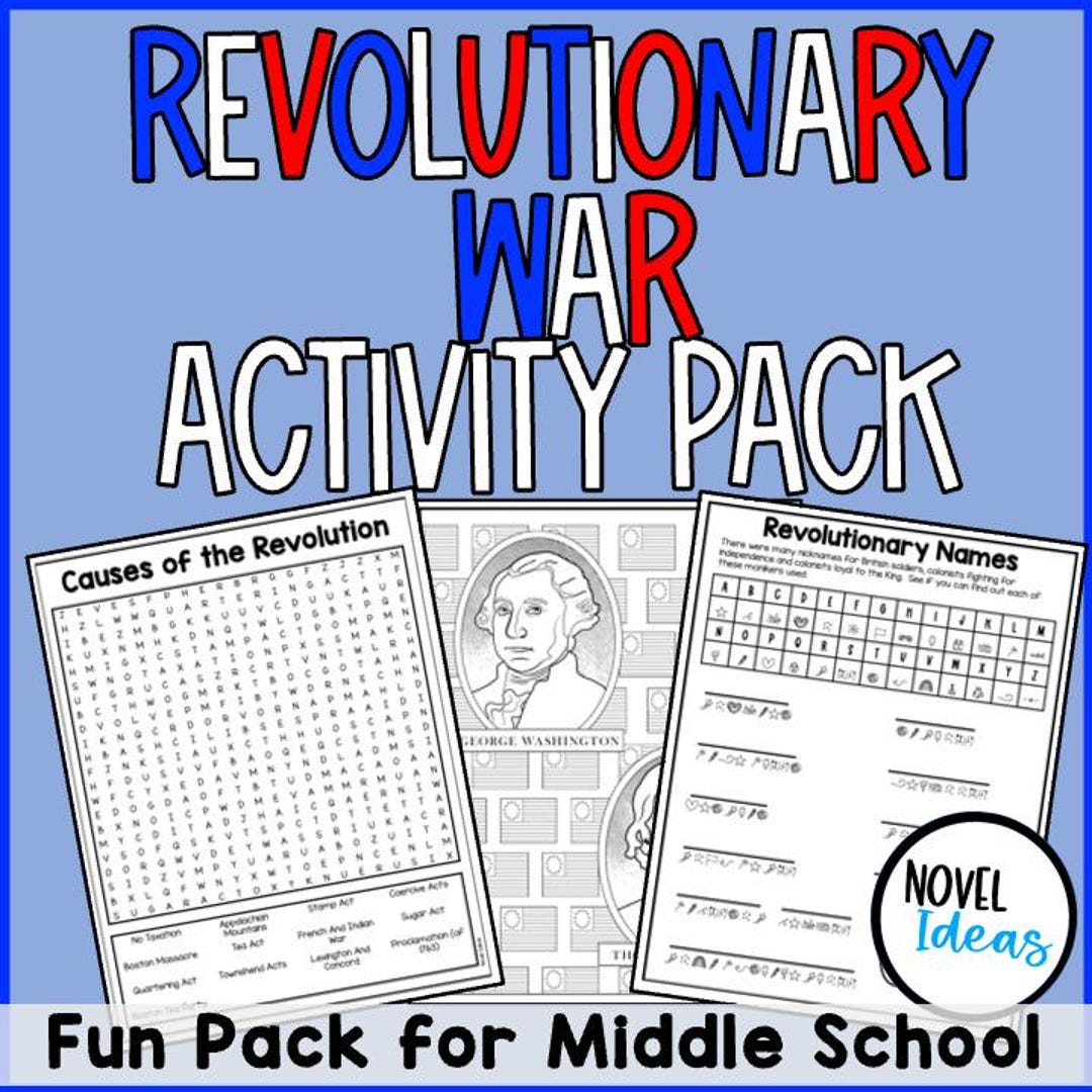 American Revolution Activity Pack Revolutionary War Word Search Puzzles ...
