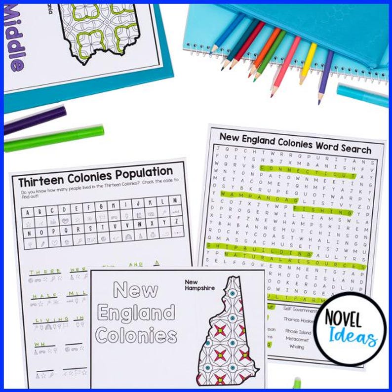 13 Colonies Activity Pack: US History Printables (PDF) - Etsy