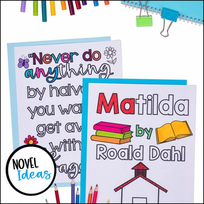 Matilda Novel by Roald Dahl Activity Pack Word Search and Coloring ...