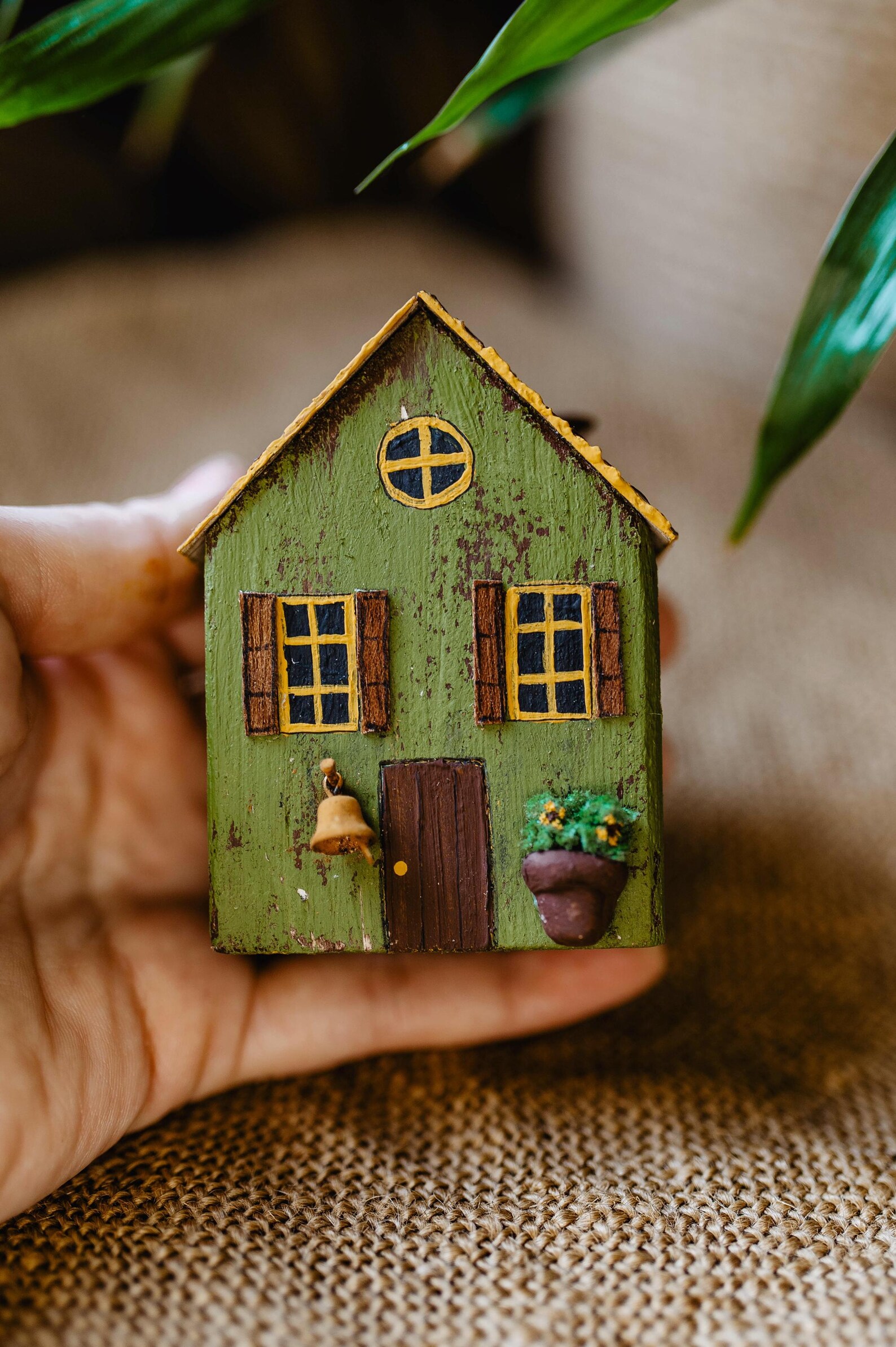 Rustic House Decor, Mini Wooden House, Biophilic Art, Tiny Wooden House ...