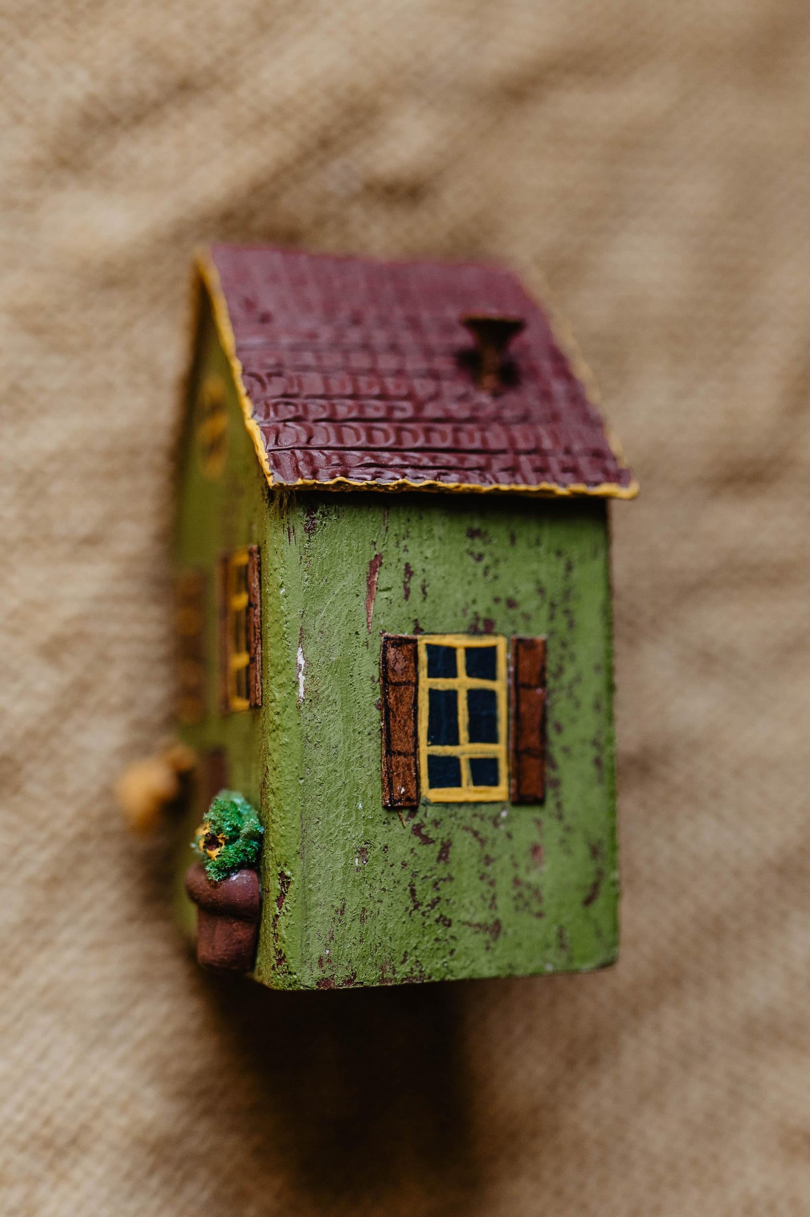 Rustic House Decor, Mini Wooden House, Biophilic Art, Tiny Wooden House ...