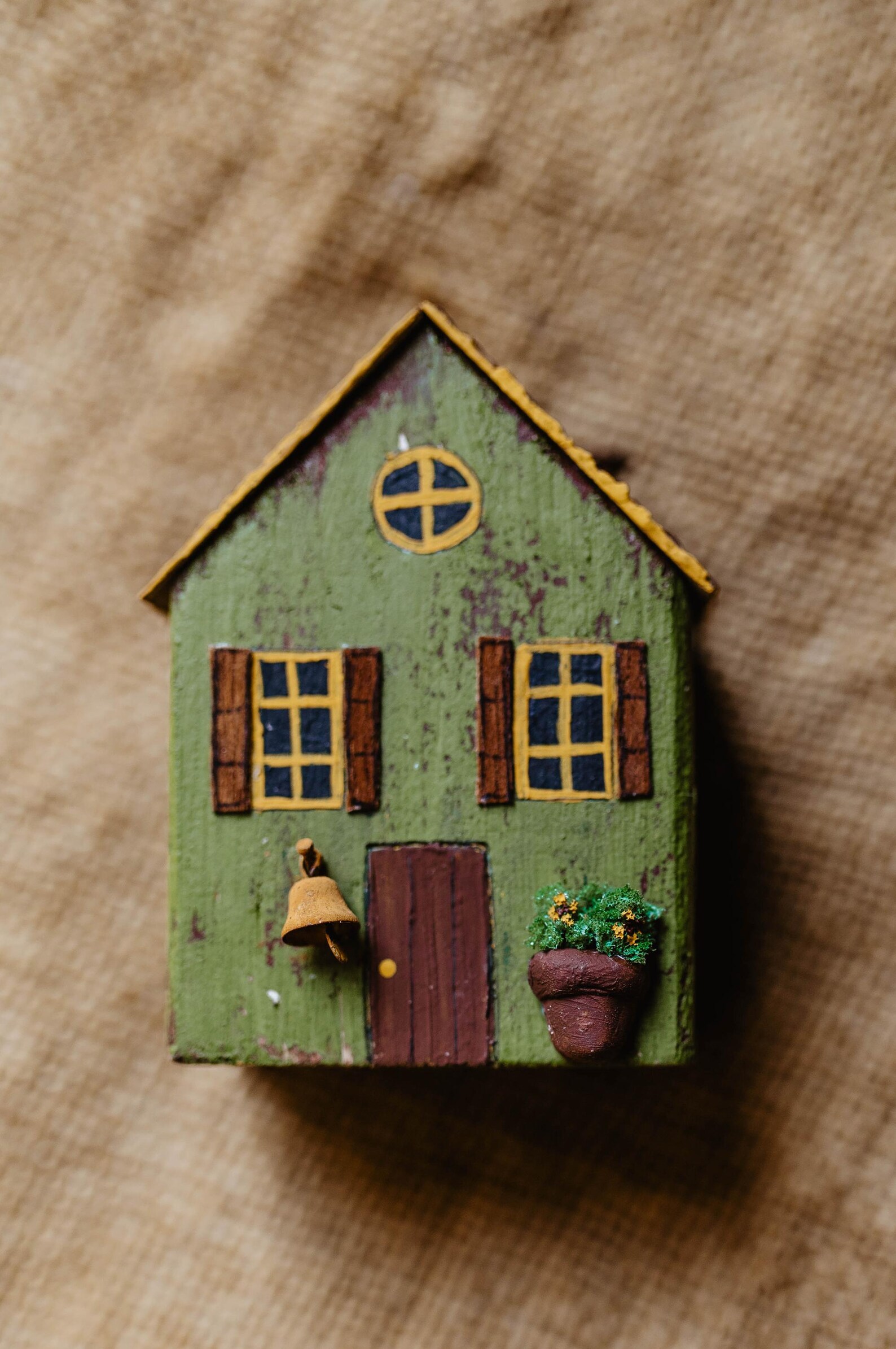 Rustic House Decor, Mini Wooden House, Biophilic Art, Tiny Wooden House ...