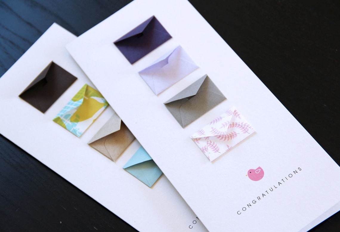 Congratulations Baby Girl Tiny Envelopes Card | Etsy