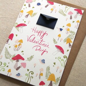 Mushroom Forest Valentine's Day Card - Tiny Envelopes Card - Etsy