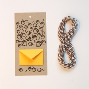 10 Acorn Gift Tag Set With Tiny Envelope and Brown Twine - Etsy