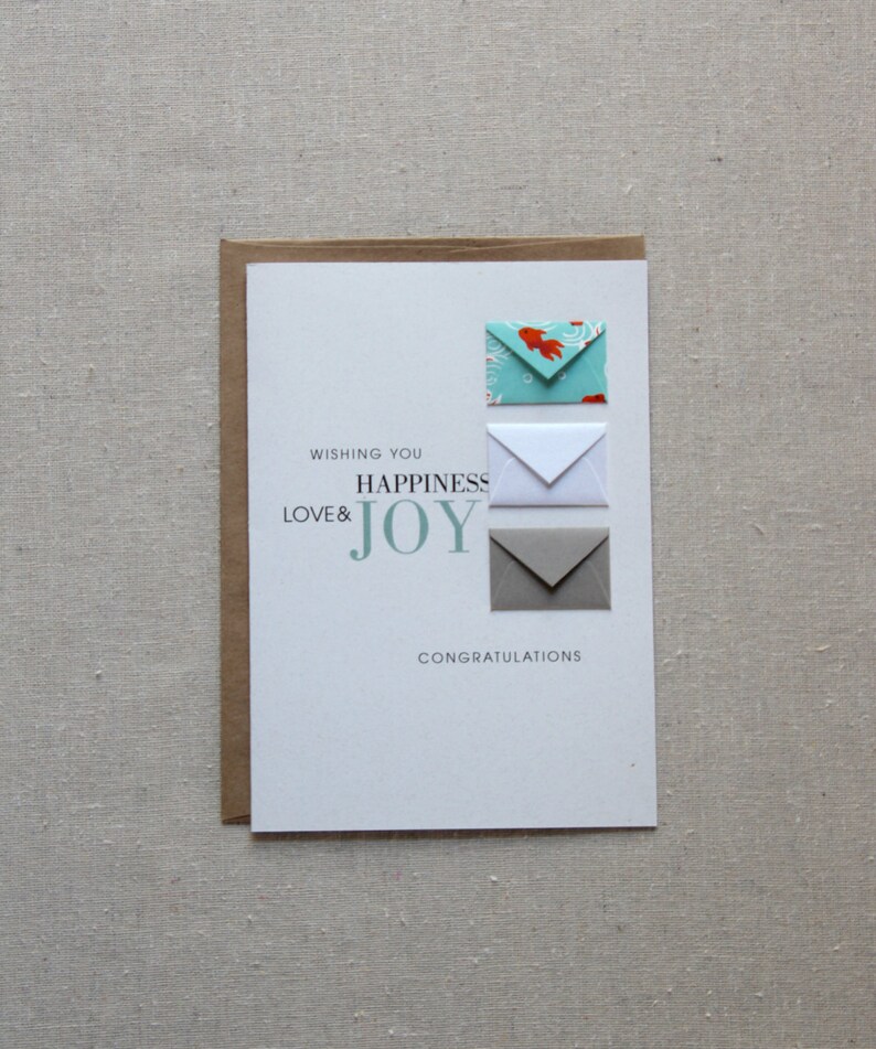 Congratulations. Wedding Tiny Envelopes Card - Etsy