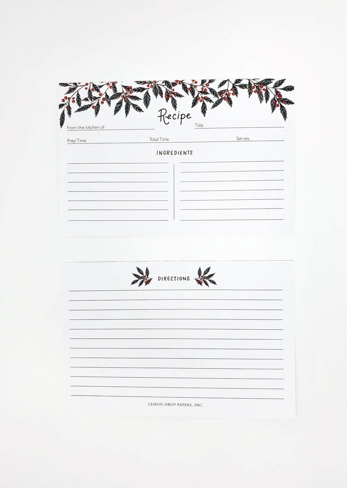 Berries Hand Illustrated Recipe Cards Set of 10 4x6 Flat - Etsy