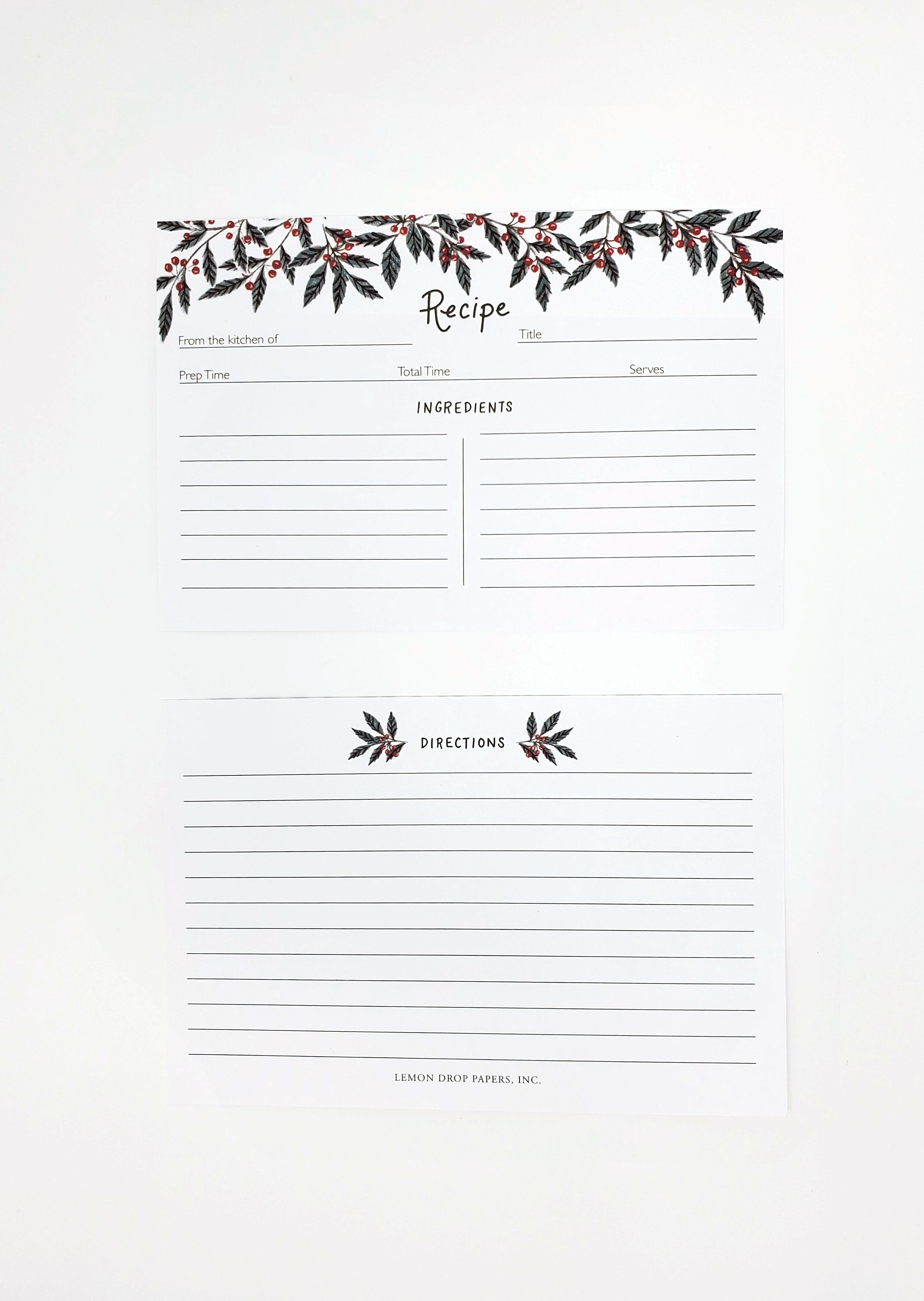 Berries Hand Illustrated Recipe Cards Set of 10 4x6 flat | Etsy