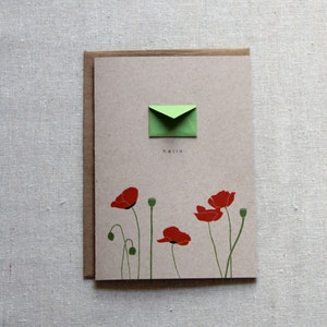 Hello Poppies Tiny Envelopes Card - Etsy