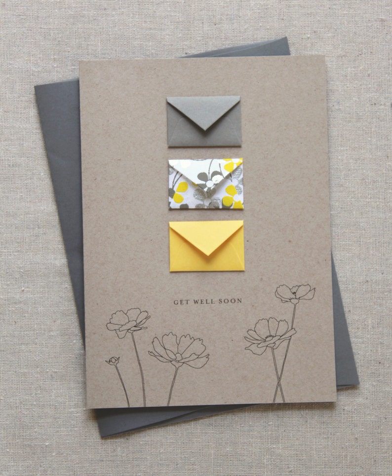 Get Well Soon Tiny Envelopes Card - Etsy