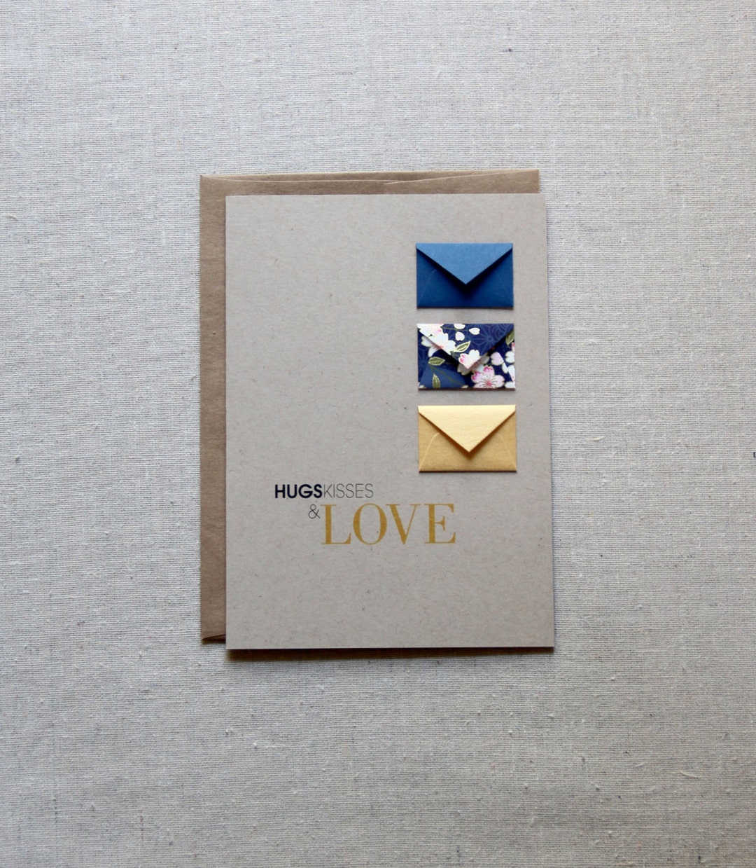 Hugs, Kisses and Love Tiny Envelopes Card - Etsy