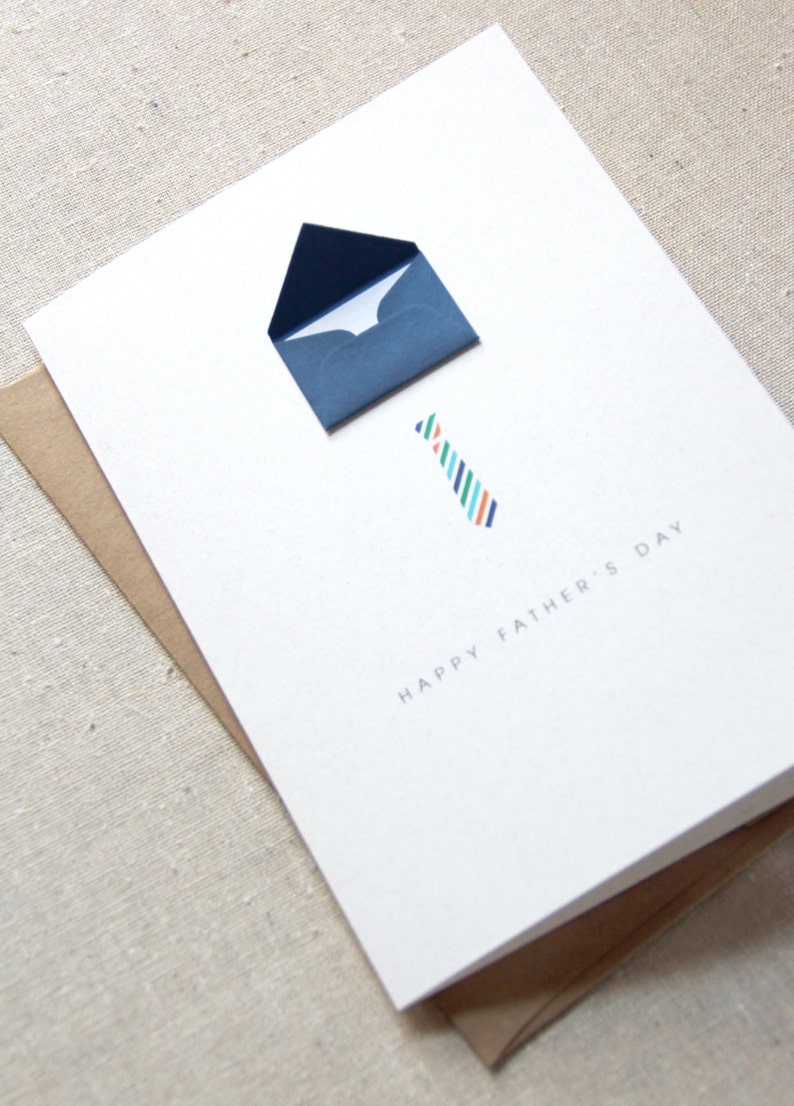 Father's Day Card Striped Tie - Tiny Envelopes Card - Etsy