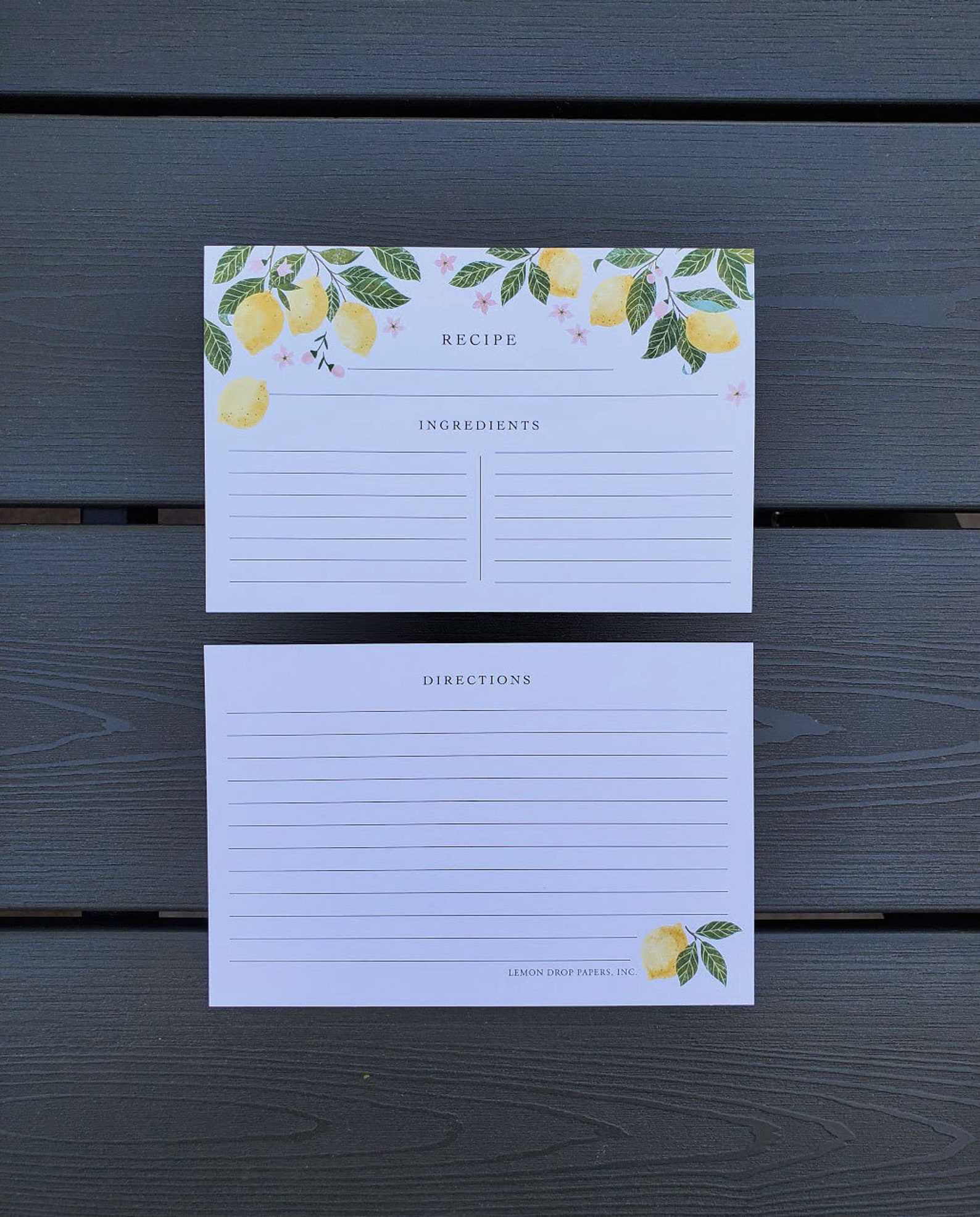 Lemons Hand Illustrated Recipe Cards Set of 10 4x6 Flat - Etsy