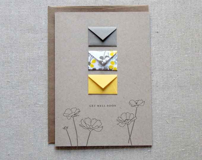 Get Well Soon Tiny Envelopes Card - Etsy