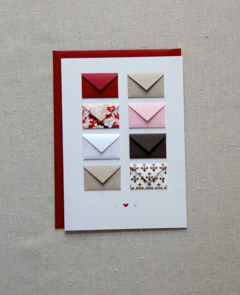 I Love You Tiny Envelopes Card With Blank Notes and Confetti - Etsy